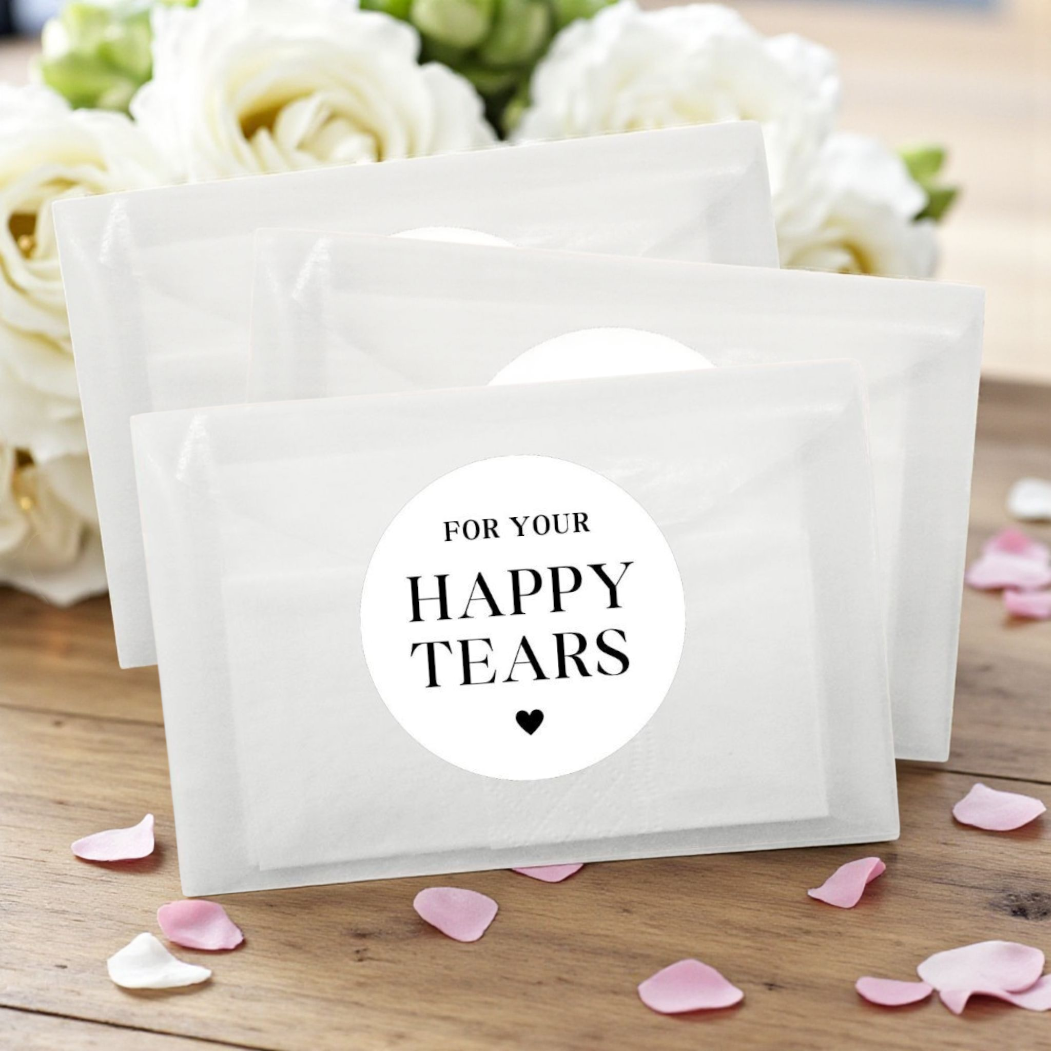 Tissue Packets (For Your Happy Tears) Sticker Set - Wedding Favours ...