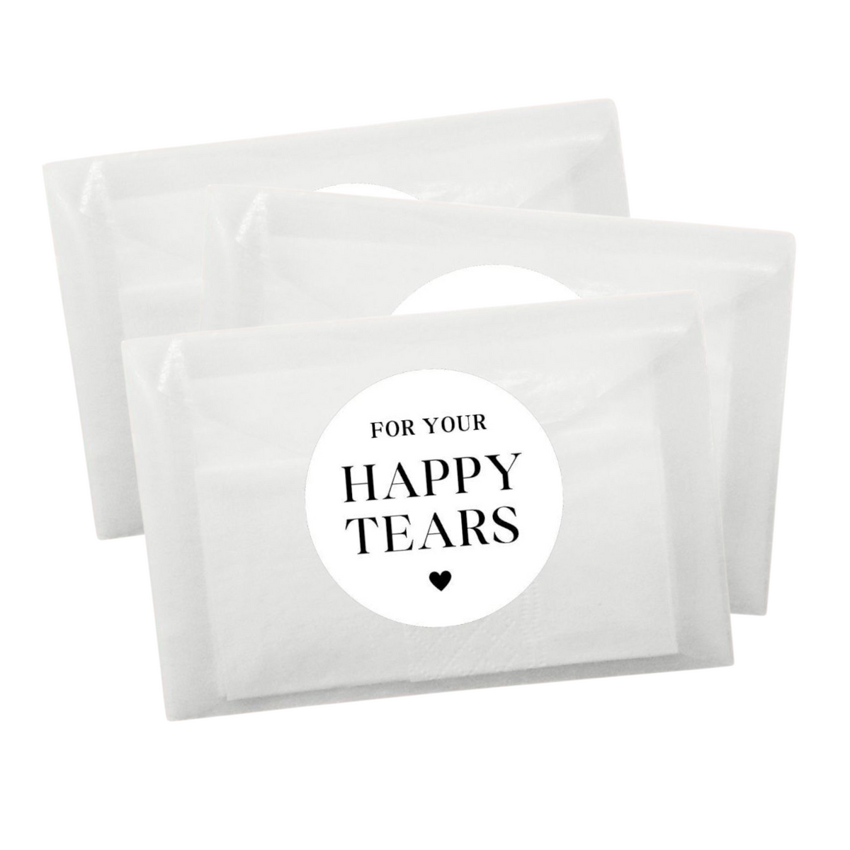 Tissue Packets (For Your Happy Tears) Sticker Set - Wedding Favours ...